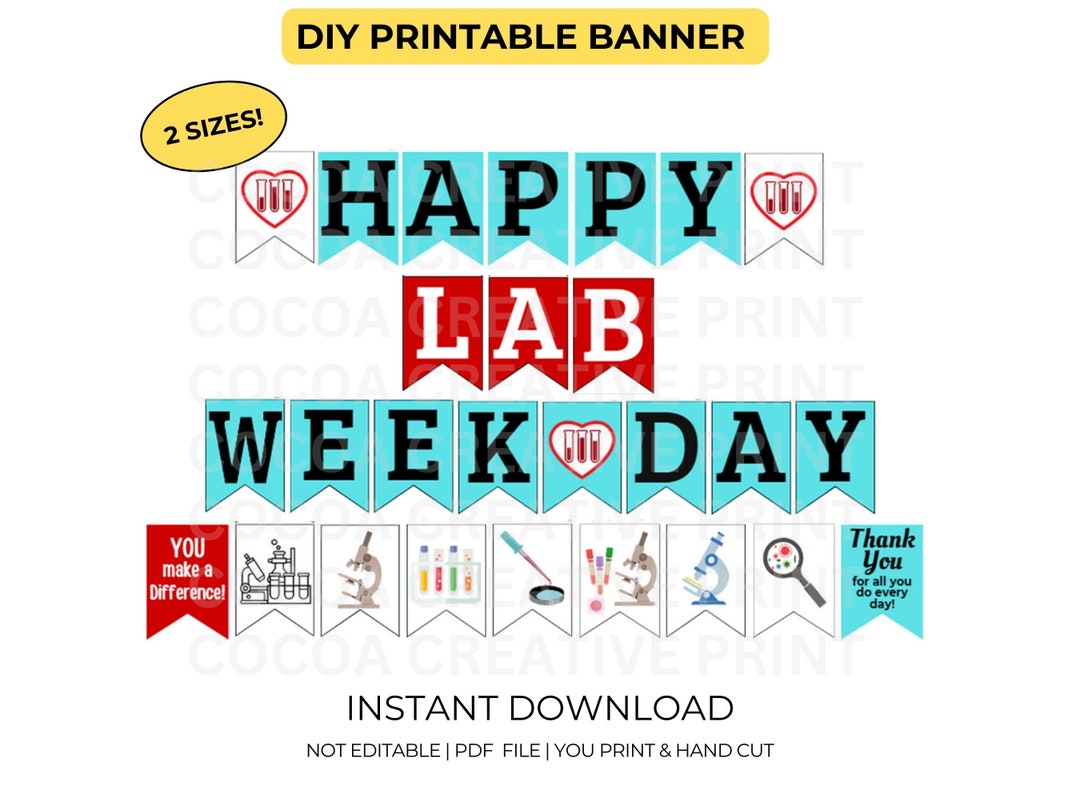 Laboratory Week Banner Printable | World Laboratory Day Banner | Lab ...
