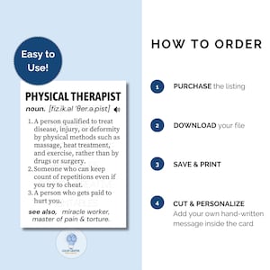 Physical Therapy Card | PT Thank You | Physical Therapist Gift ...