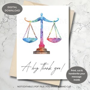 Attorney Thank You Card | Solicitor Thank You | Legal Team Thank You ...