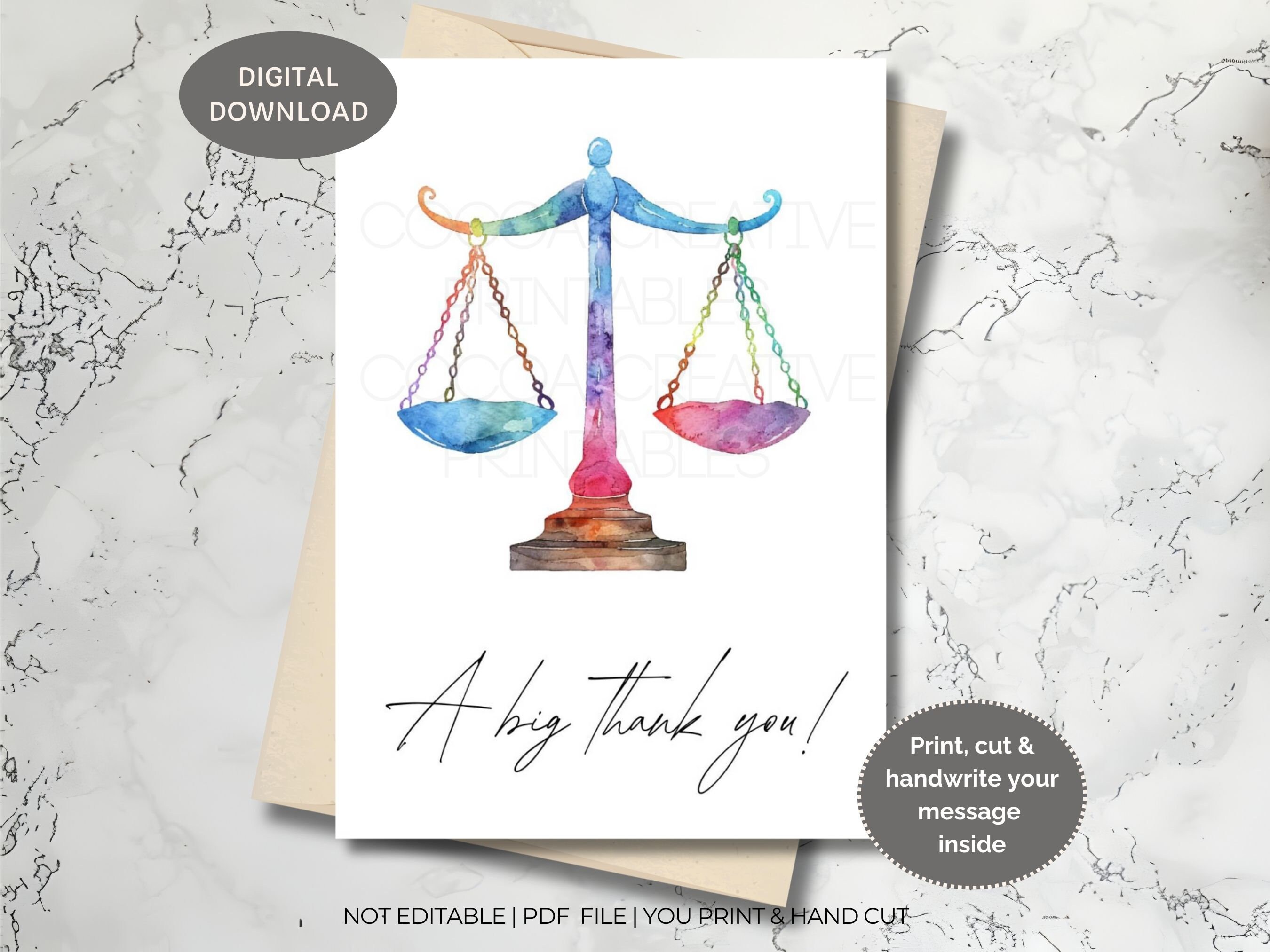 Attorney Thank You Card | Solicitor Thank You | Legal Team Thank You ...