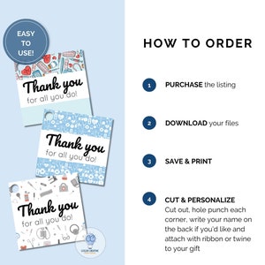 Medical Thank You Tags Printable / Medical Appreciation Tags/ Doctor ...