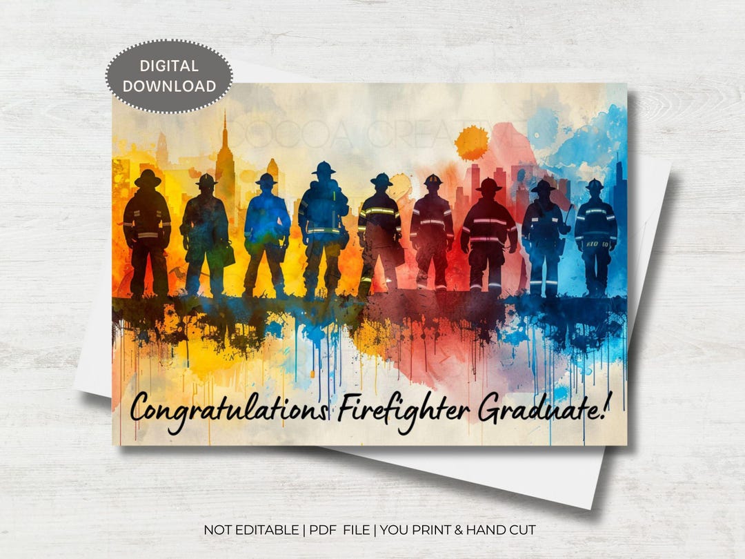 Firefighter Graduation Card | Firefighter Academy | Fire Academy | Fire ...