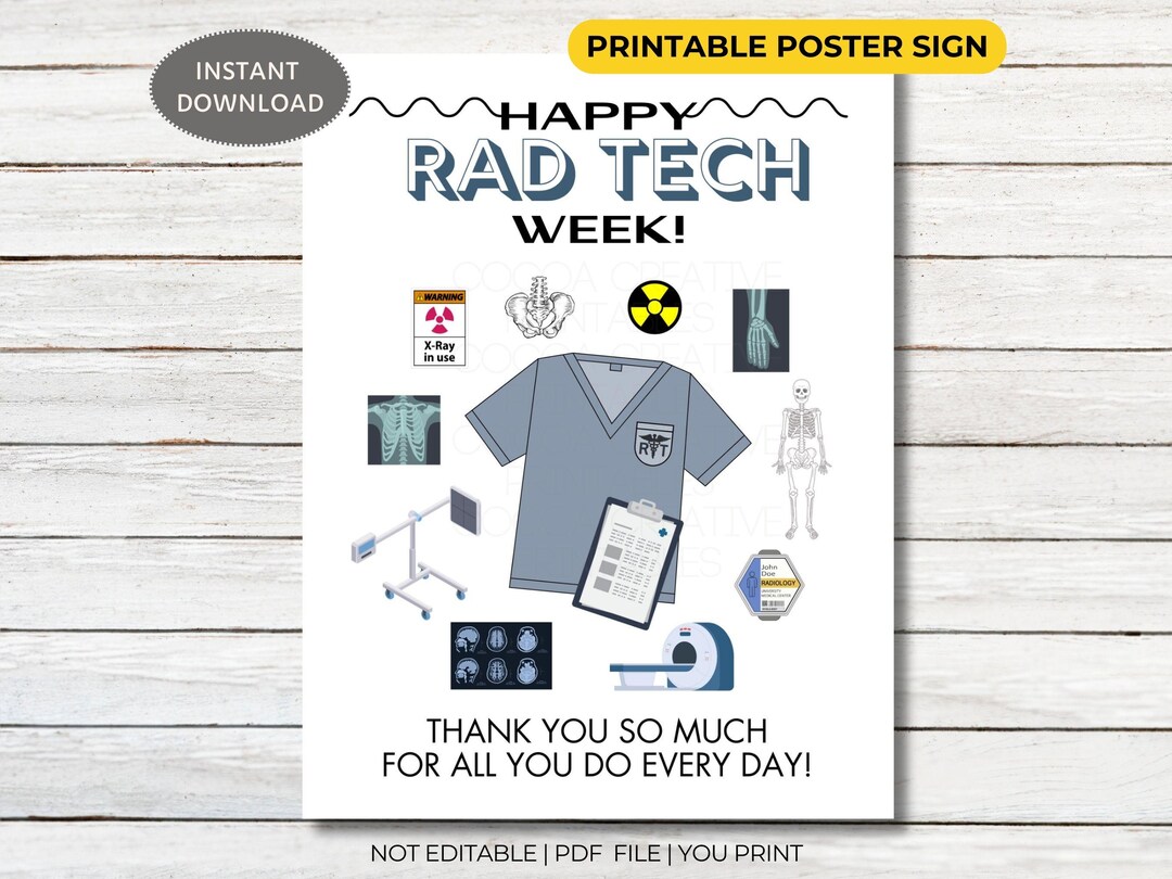 Radiologic Technology Week Sign | Rad Tech Week Printable | Rad Tech ...