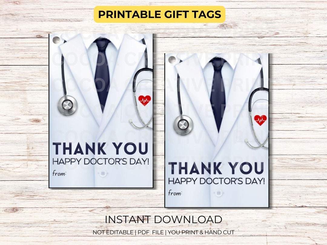 Printable Doctor's Day Gift Tags (PDF) - Etsy Australia