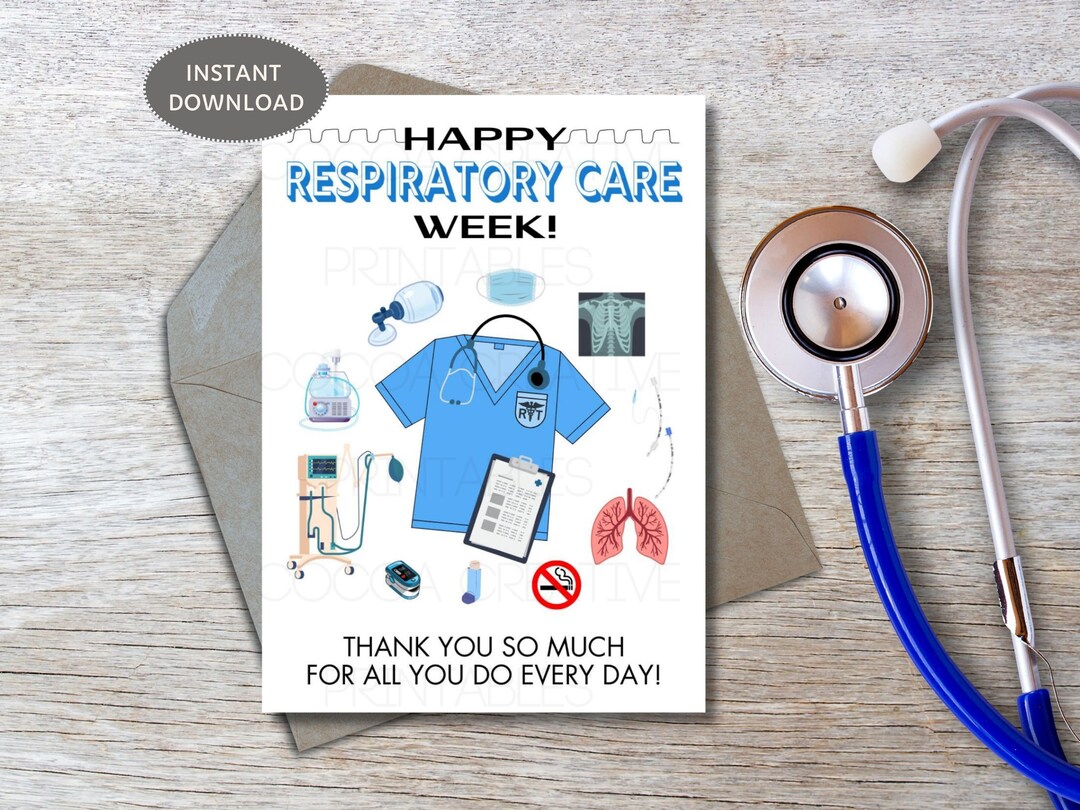 Respiratory Care Week Card | Respiratory Therapy Week Printable | RT Week | Respiratory ...