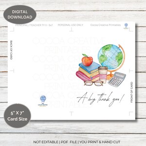 Principal Teacher Thank You Card | Principal Appreciation | Teacher ...