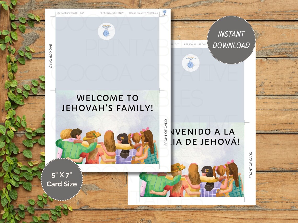 JW Baptism Card JW Baptism Gift Card JW Printables Card for Jw Brother ...