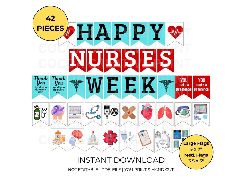 Happy Nurses Week Banner Nurses Week Banner Printable Nurse Week Decoration Nurse Week Banner ...