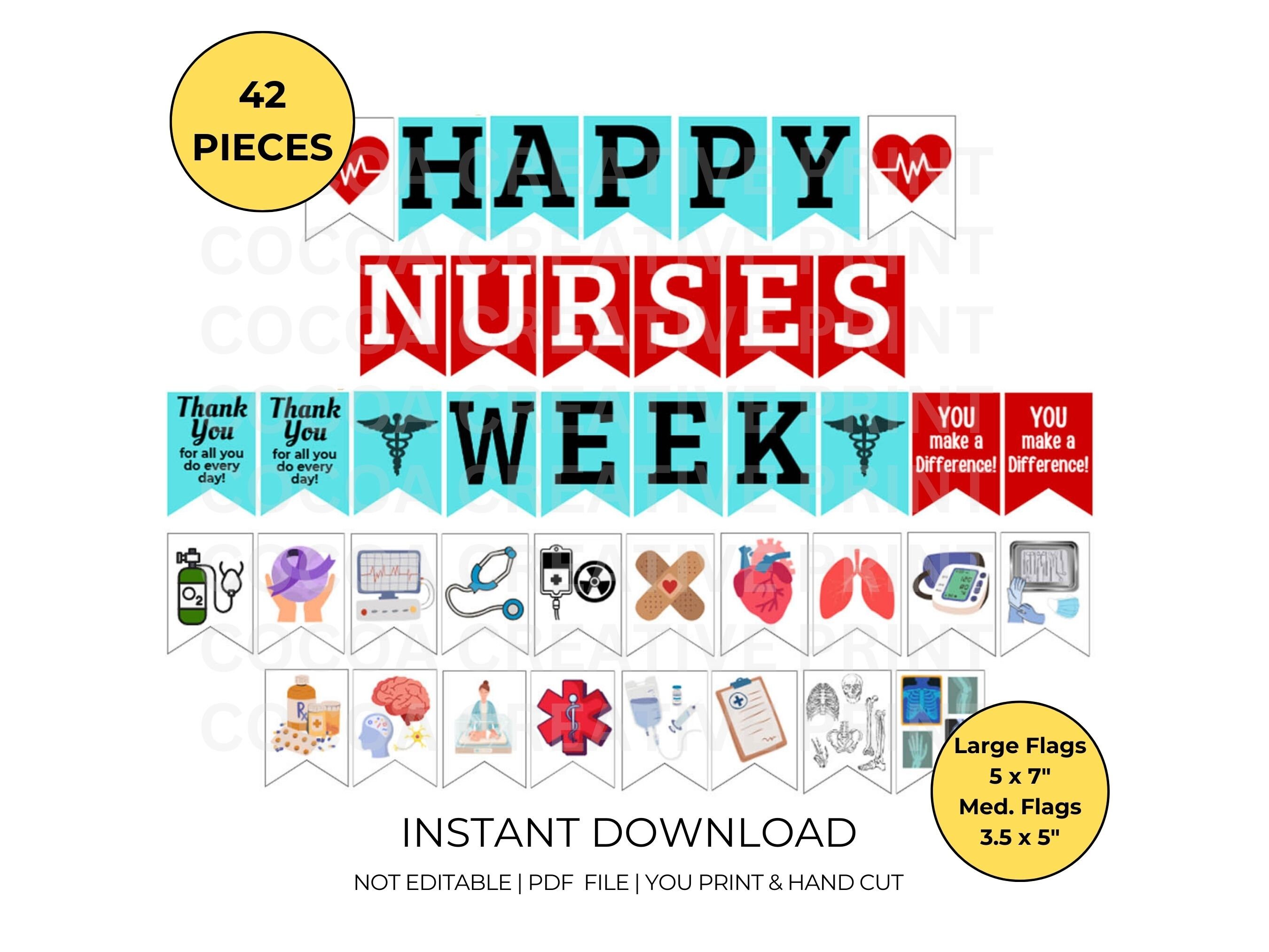 Happy Nurses Week Banner Nurses Week Banner Printable Nurse Week Decoration Nurse Week Banner ...