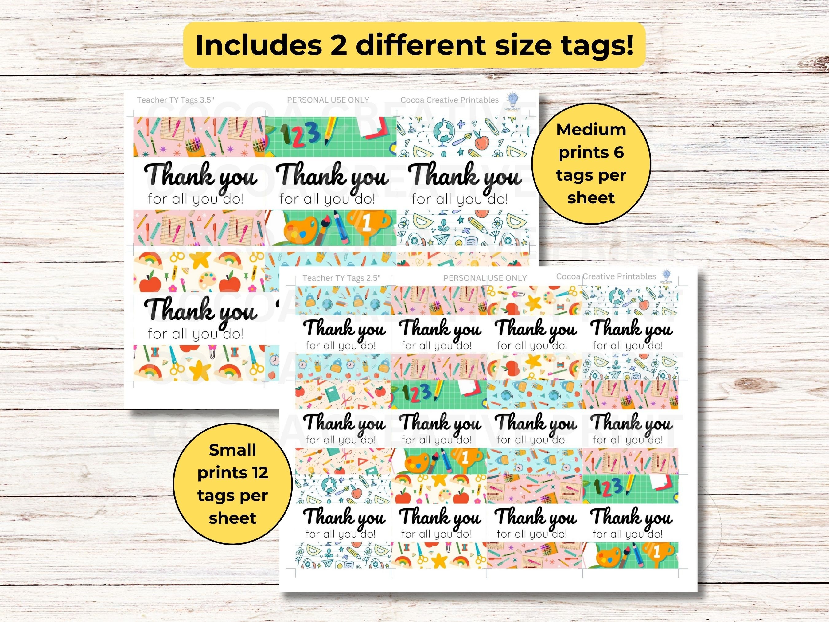 Teacher Gift Tags Printable / Teacher Appreciation Week Gift Tags ...