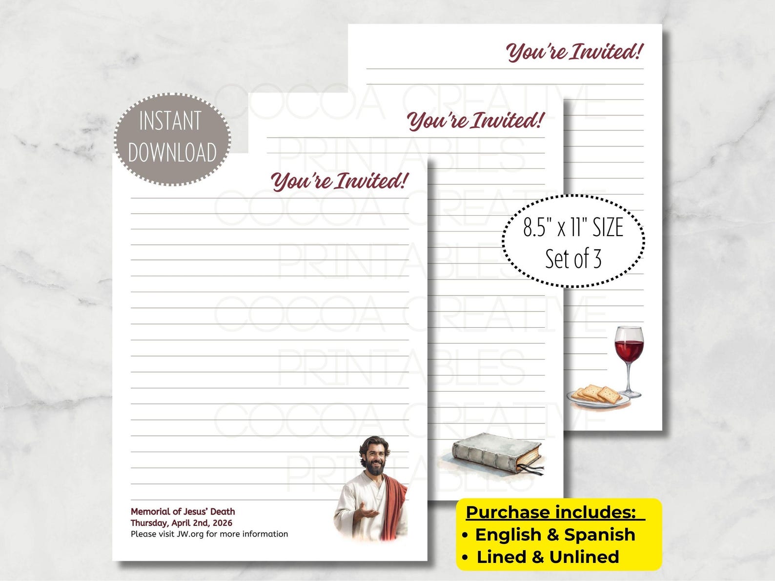 JW Memorial Invitation | JW Memorial Invite Stationery | JW Letter ...