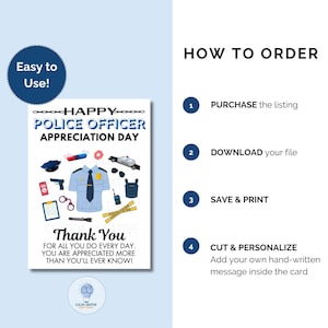 Police Officer Card | Police Officer Printable | Police Appreciation ...