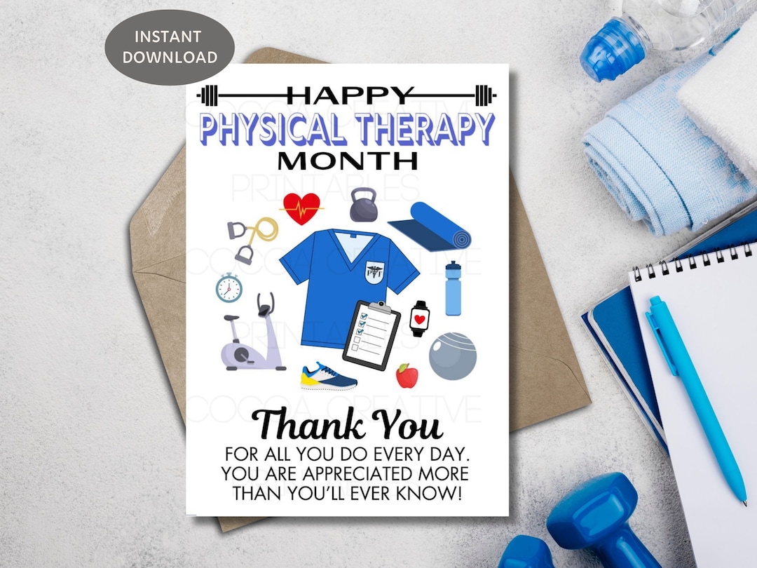 Physical Therapy Month Card | PT Month Printable | Physical Therapist ...