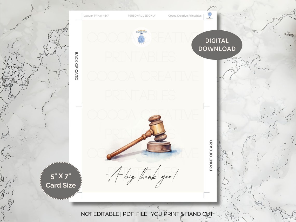 Lawyer Thank You Card | Solicitor Thank You | Legal Team Thank You Card ...