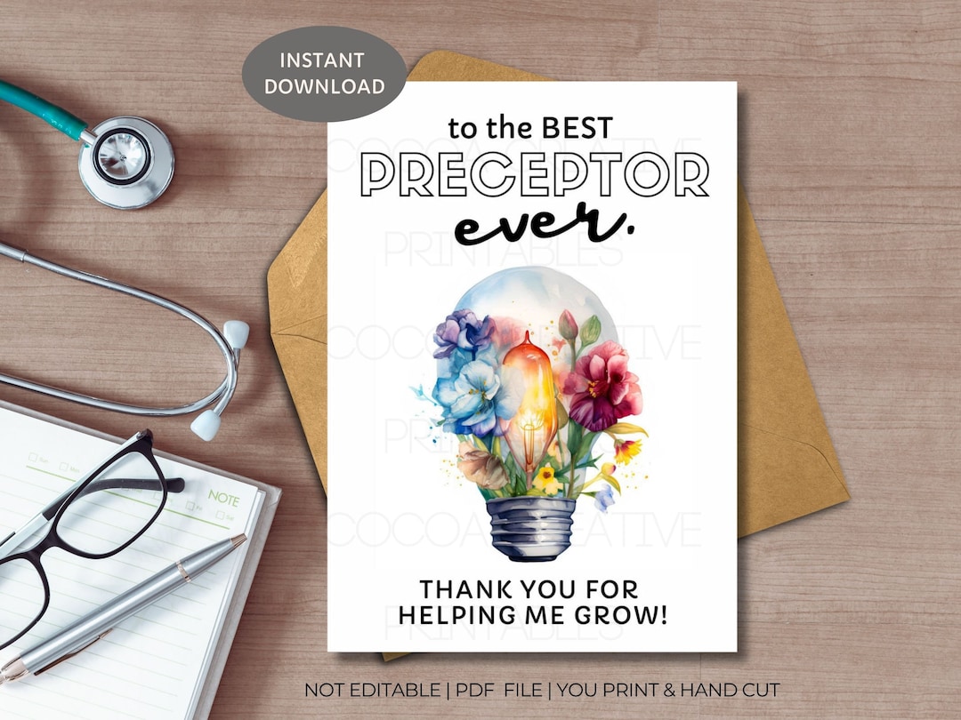 Preceptor Thank You Card | Preceptor Appreciation | Nurse Instructor ...