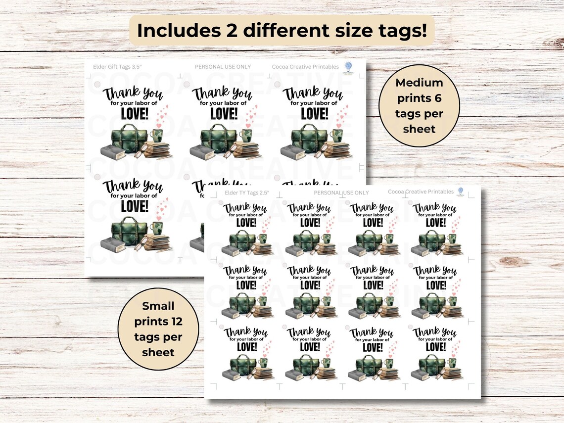 Elder Appreciation Gift Tags Printable Elder School Gift Tags ...