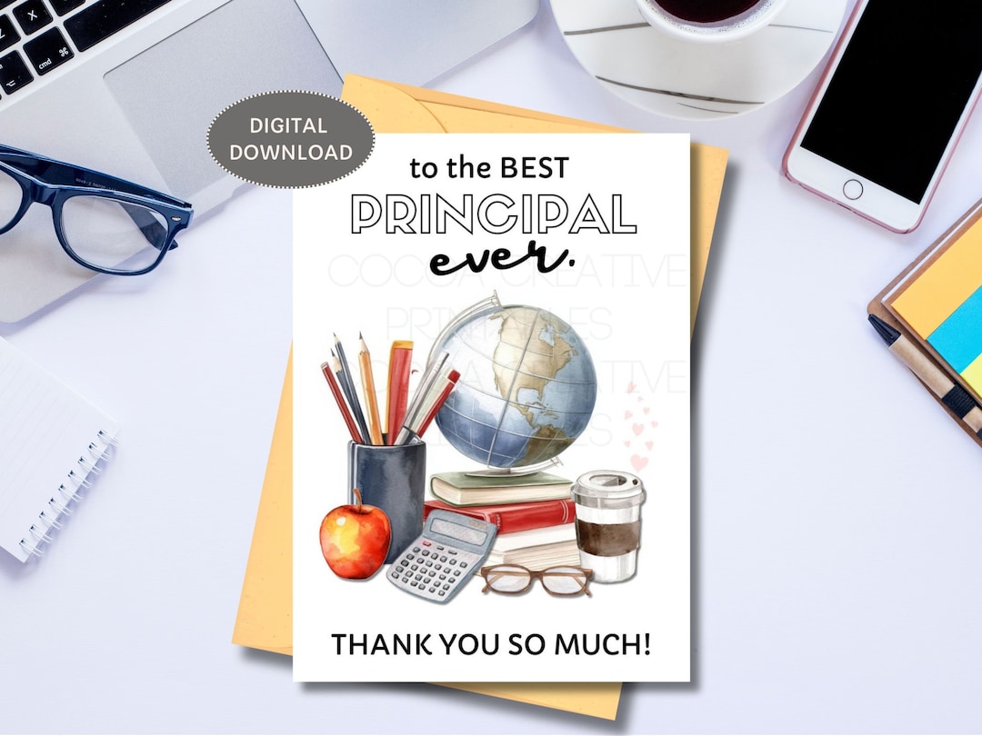 Principal Thank You Card | School Principal | Principal Gift ...
