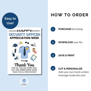 Security Officer Week Card | Security Officer Week Printable | Security ...