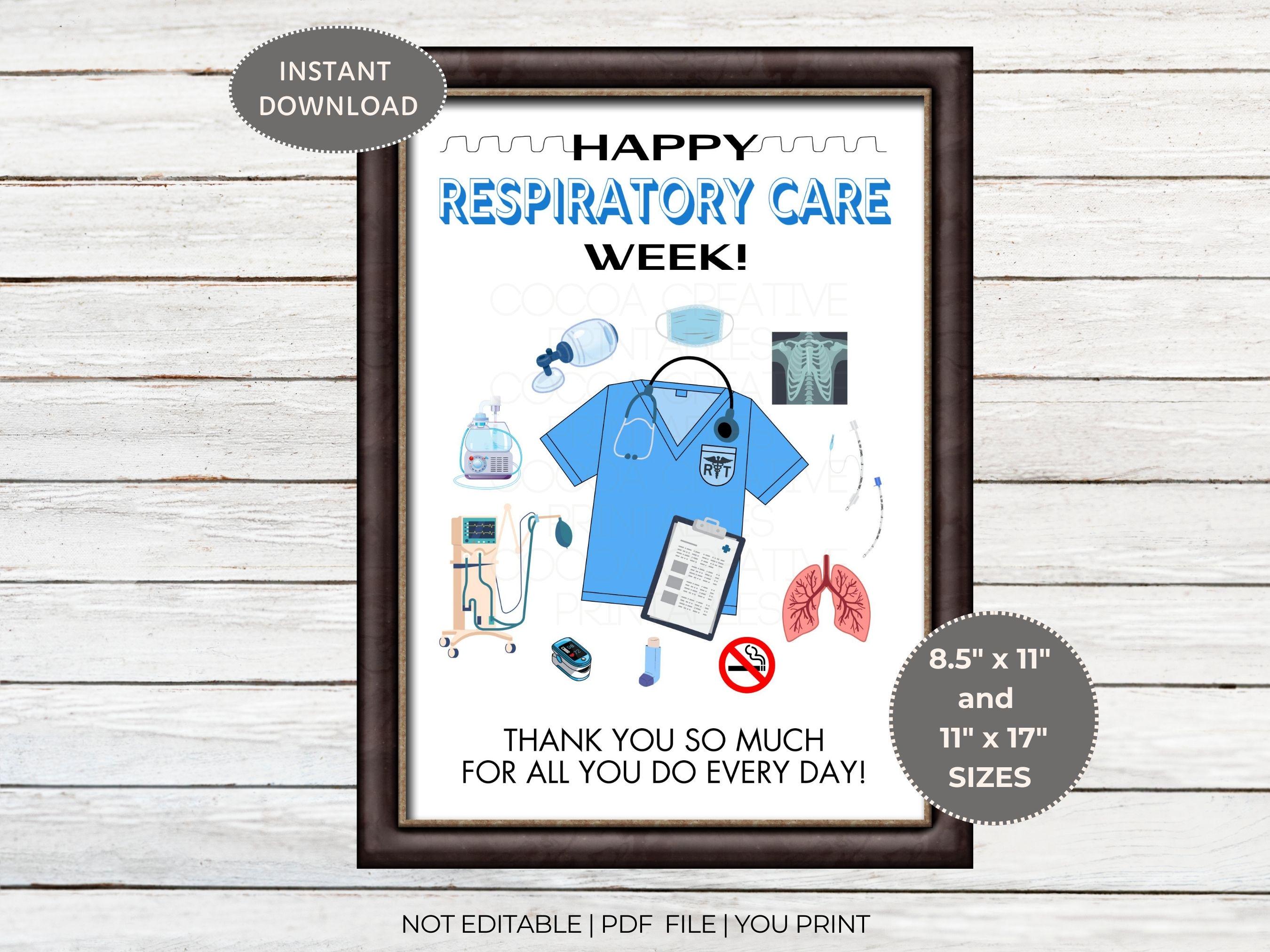 Respiratory Care Week Sign Respiratory Therapy Week Printable RT Week ...
