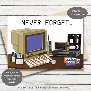 Retro Computer Card | IT Professional Thank You Card | Tech Support ...