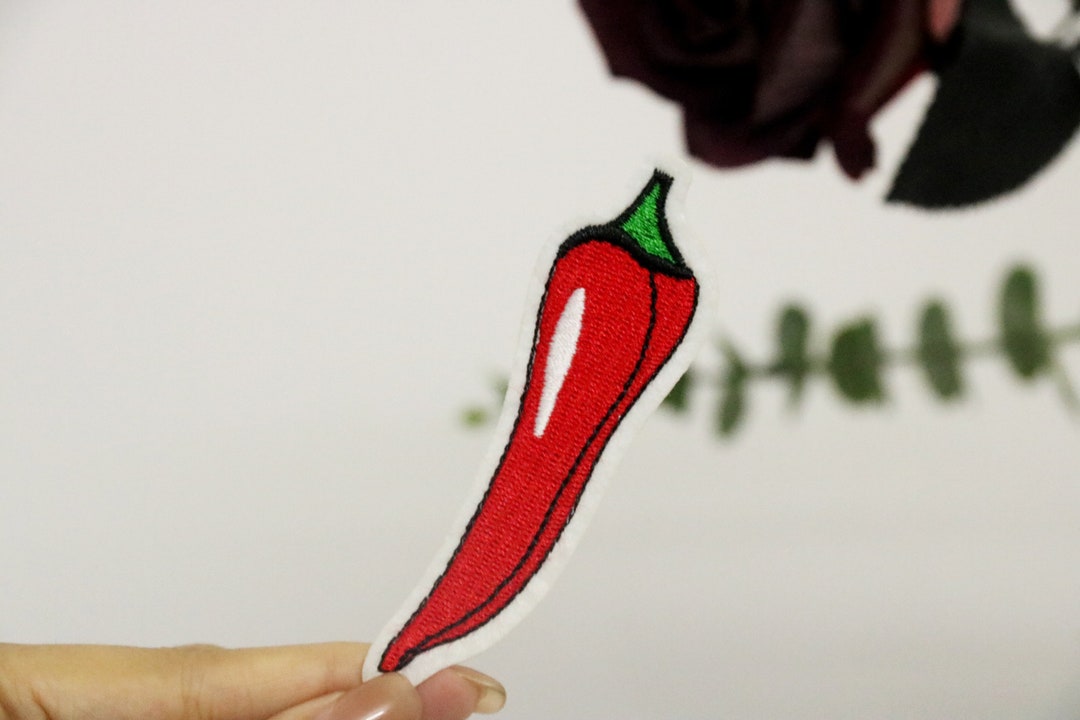 Red Chili Pepper Patch, Iron on Patch, Embroidered Patch, Applique ...