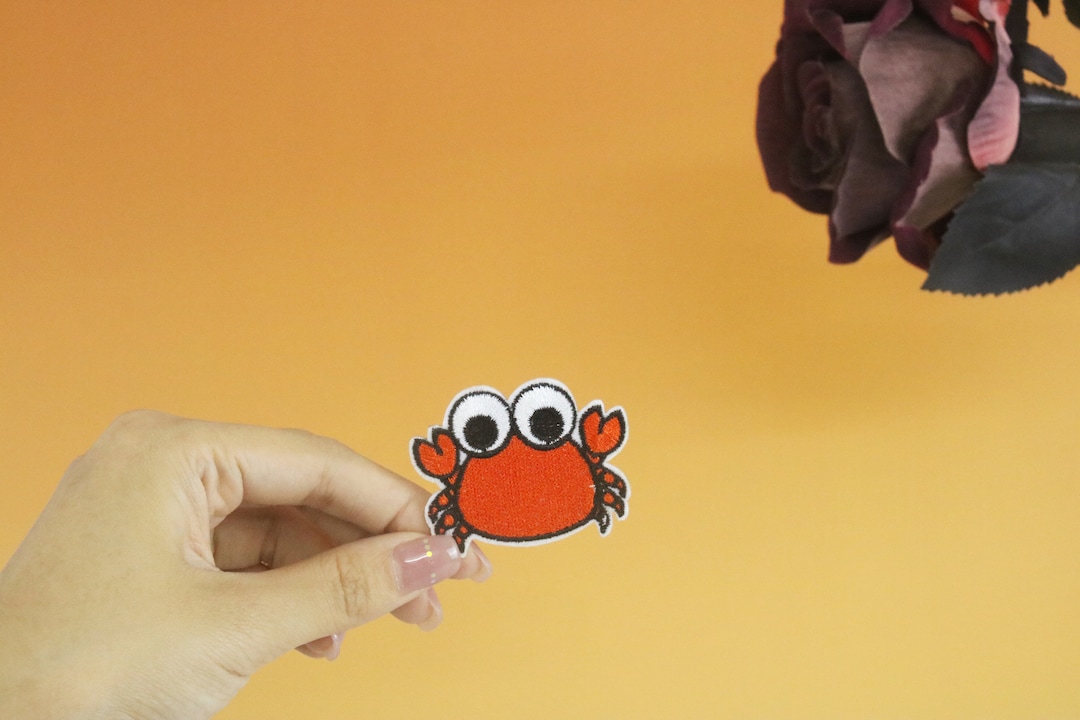 Crab Patch, Cute Patch, Iron on Patch, Embroidered Patch, Applique ...