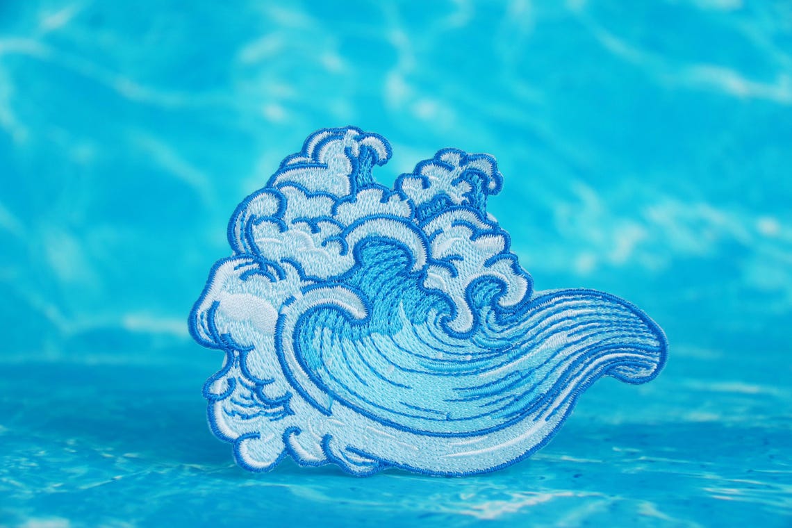 Gorgeous Sea Wave Patch, Wave Patch, Aesthetic Patch, Iron on Patch ...