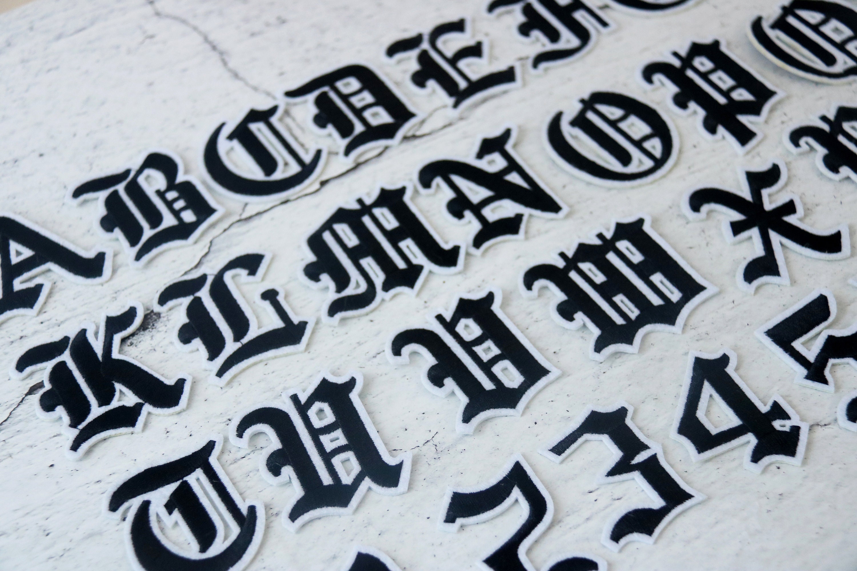 Black Gothic Personalized Letters Patch, Number Patch, Iron on Patch ...