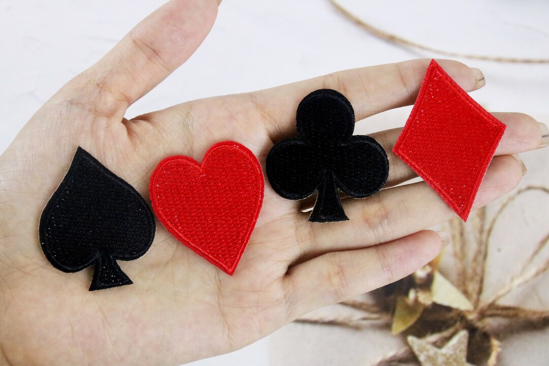 Spade, Heart, Diamond, Club Patch, Poker Patch, Iron on Patch ...