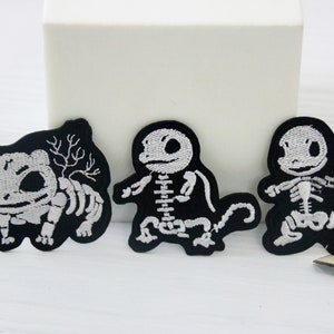 Skeleton Pokemon Patch, Iron on Patch, Embroidered Patch, Applique ...