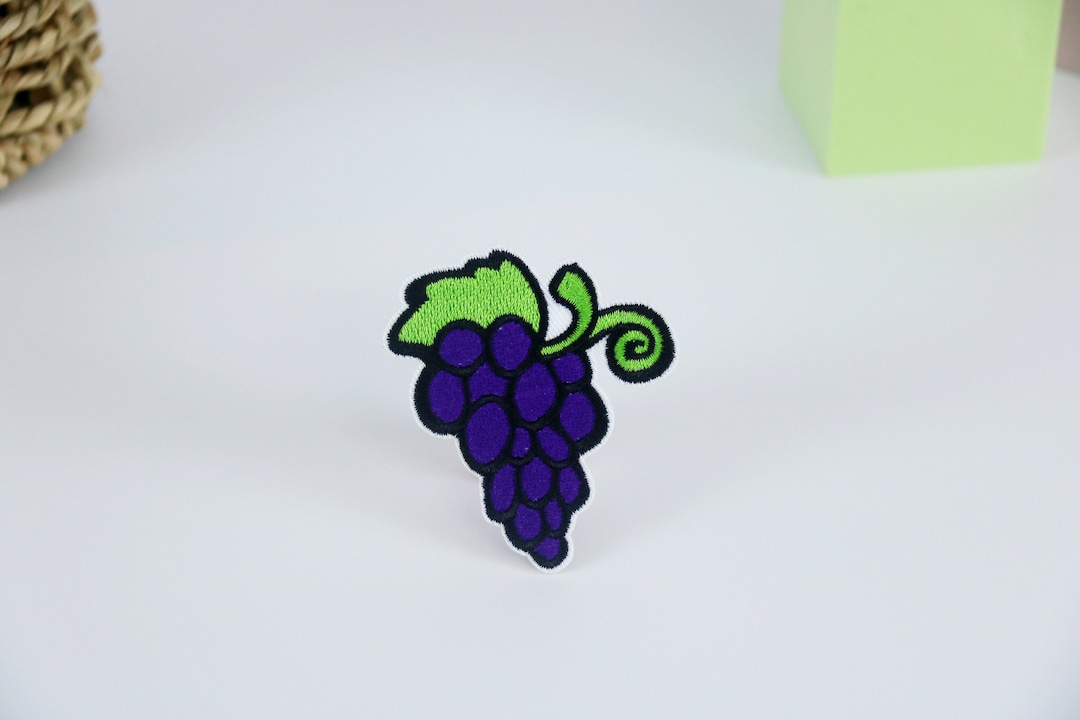 Grape Patch, Purple, Fruit, Iron on Patch, Embroidered Patch, Applique ...