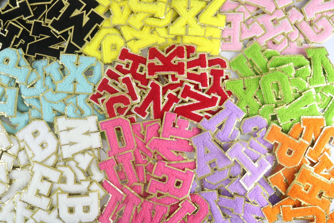 Multiple Colored Chenille Letters Patch, Alphabet Letters Patch, Iron ...