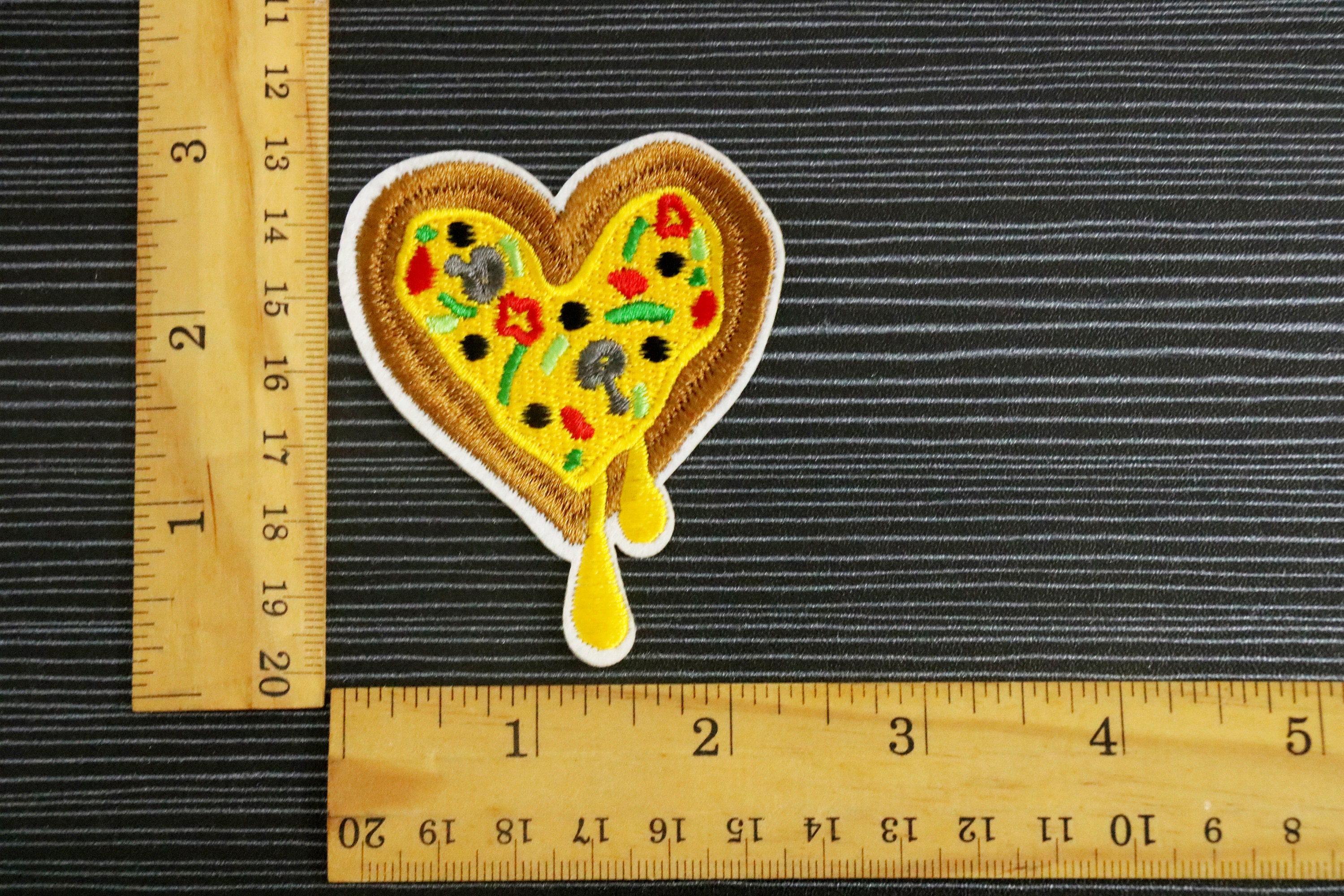 Pizza Patch, Heart Shape Patch, Iron on Patch, Embroidered Patch ...