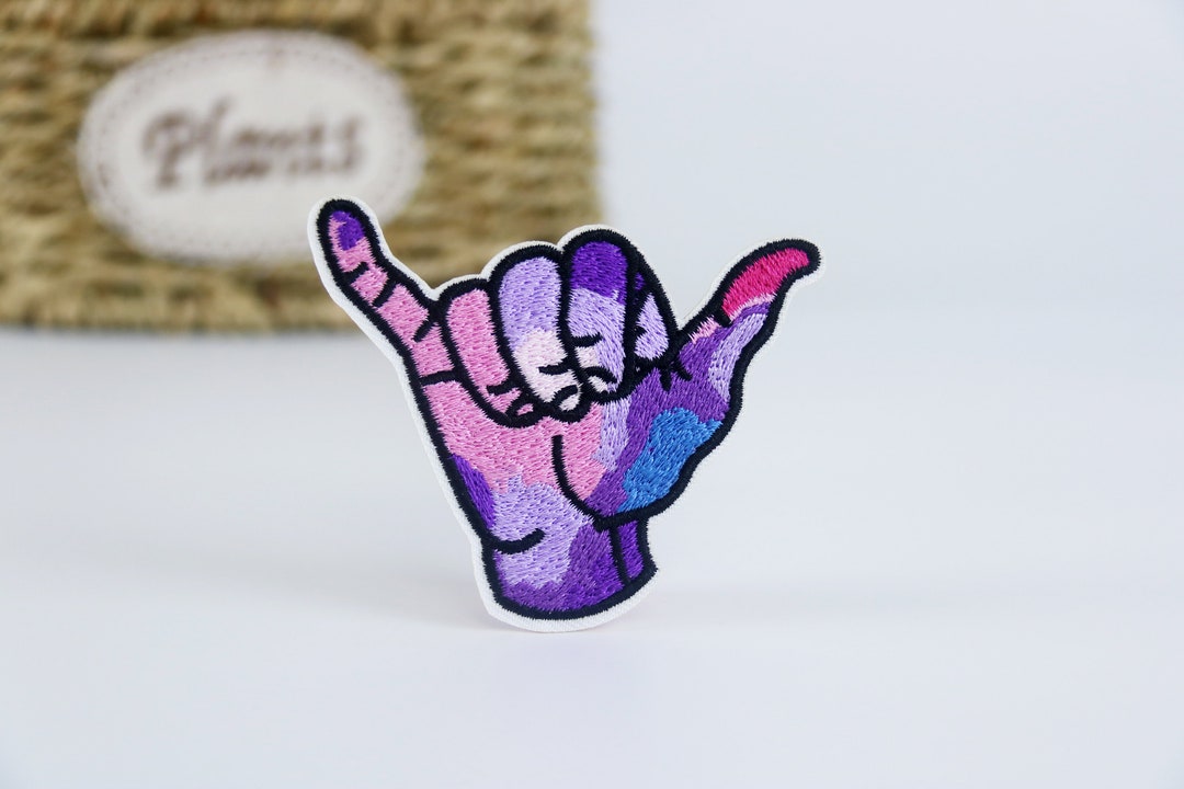 Purple Shaka Sign Patch, Hand Patch, Iron on Patch, Embroidered Patch ...