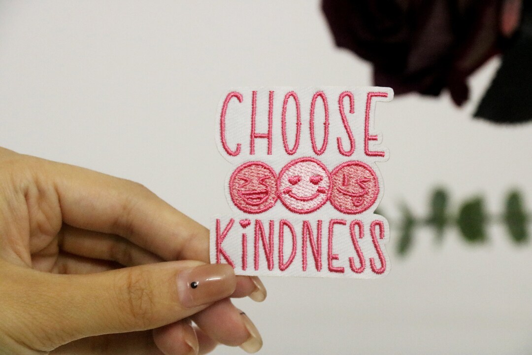 Choose Kindness Patch, Emoji Patch, Iron on Patch, Embroidered Patch ...