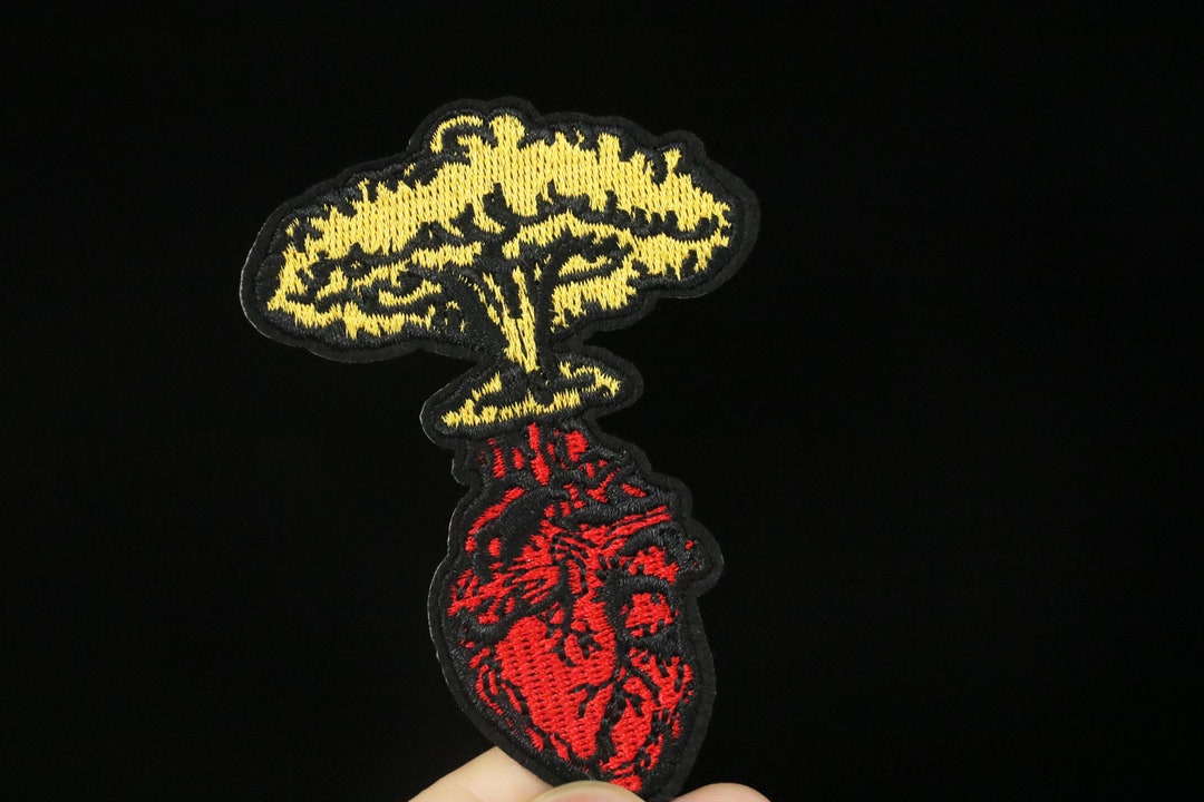 Exploding Red Heart Patch, Iron on Patch, Embroidered Patch, Applique ...