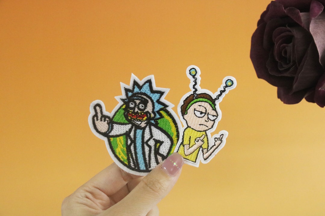 A Set of 2 Middle Finger Patches, Cartoon, Iron on Patch, Embroidered ...