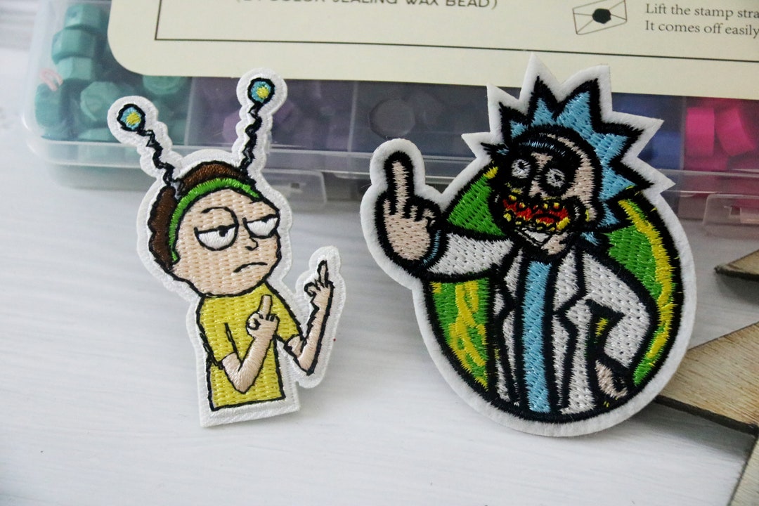 Middle Finger Patch, Rick and Morty Patch, Iron on Patch, Embroidered ...
