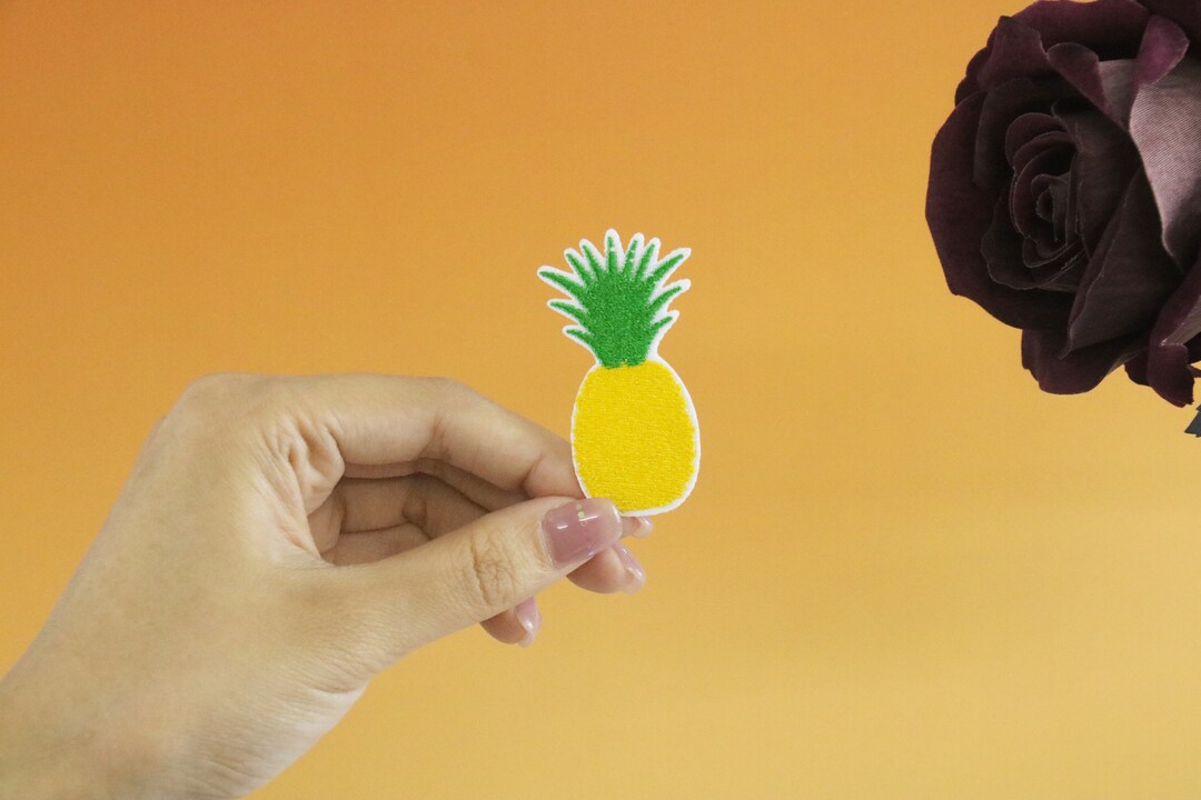 Tiny Pineapple Patch, Iron on Patch, Embroidered Patch, Applique, Iron ...