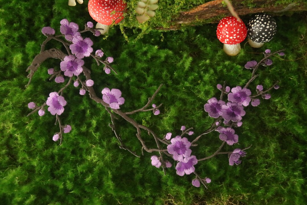 Purple Gorgeous Large Cherry Blossom Patch, Plum Blossom Patch, Flower ...