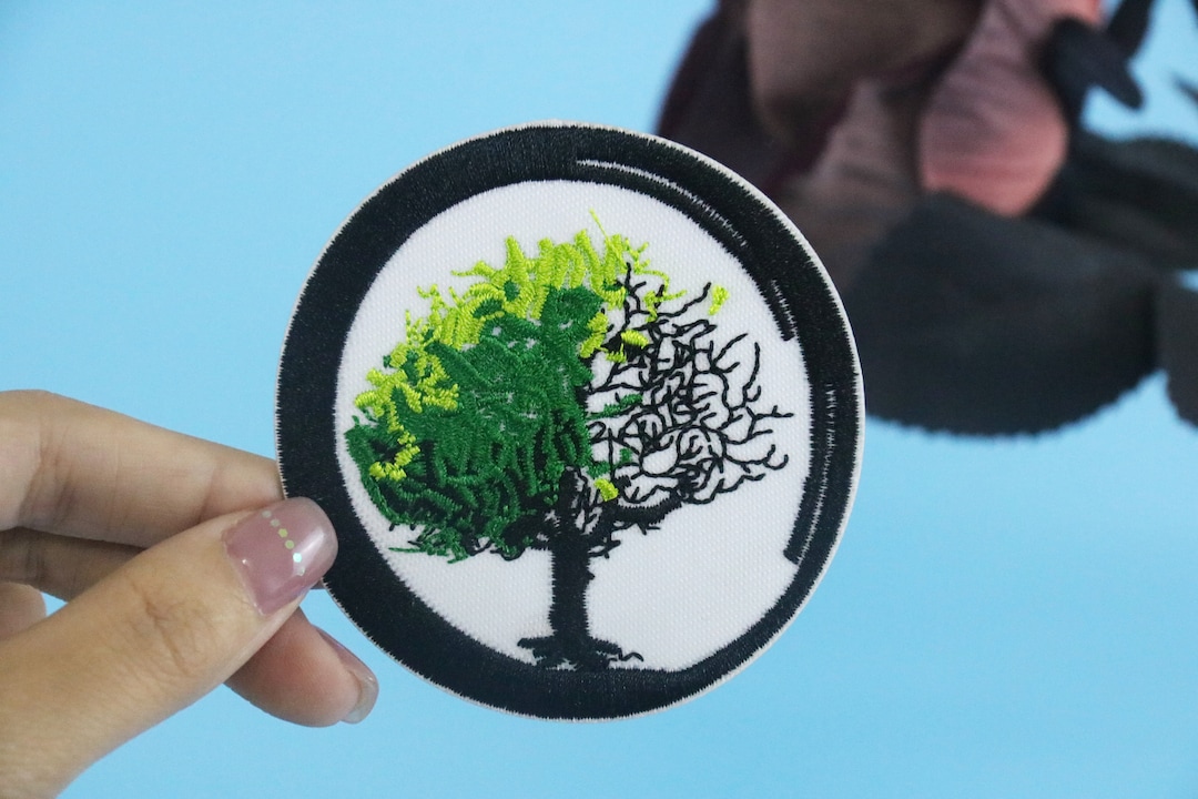 Half Dead Half Alive Tree Patch, Iron on Patch, Embroidered Patch ...