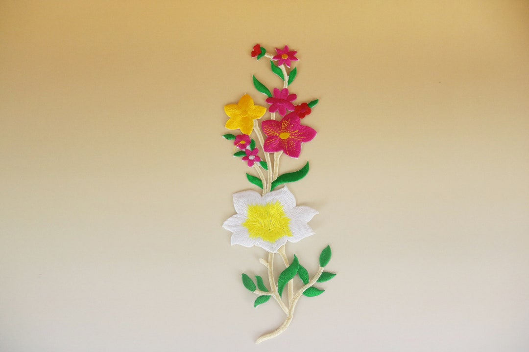 Large Lily Flower Patch, Daisy, Lilacs Patch, Iron on Patch ...