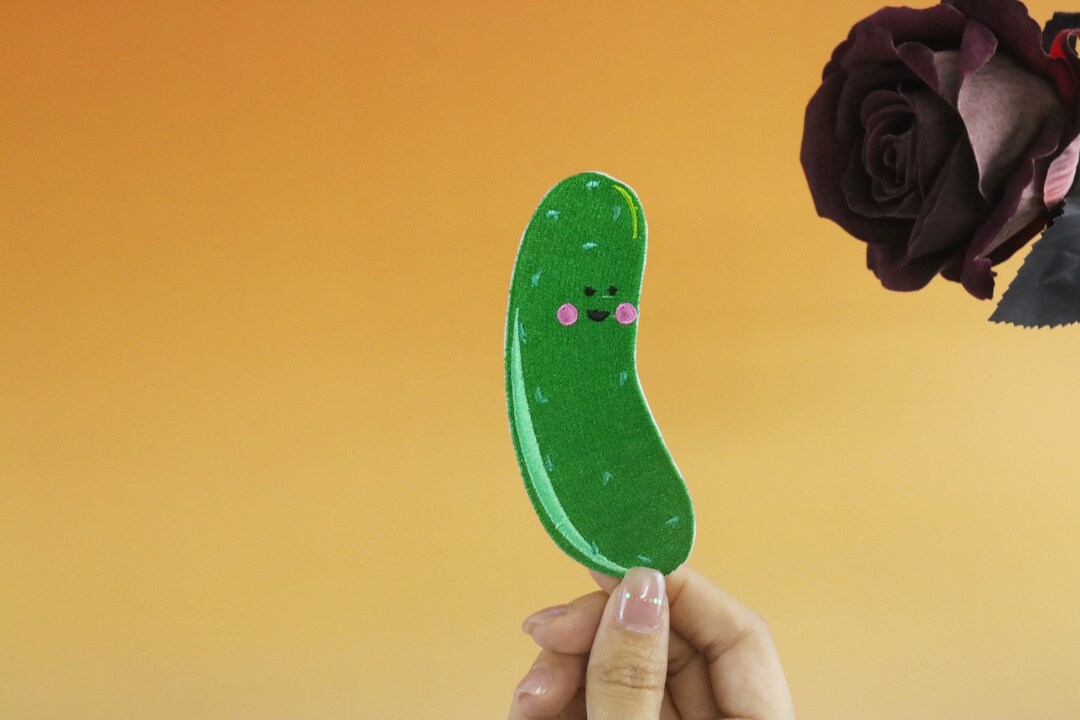 Comic Cucumber Patch, Iron on Patch, Embroidered Patch, Applique, Iron ...