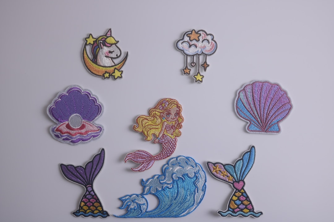 Gorgeous Mermaid Patch, Sew Wave Patch, Unicorn, Shell Patch, for Kid ...