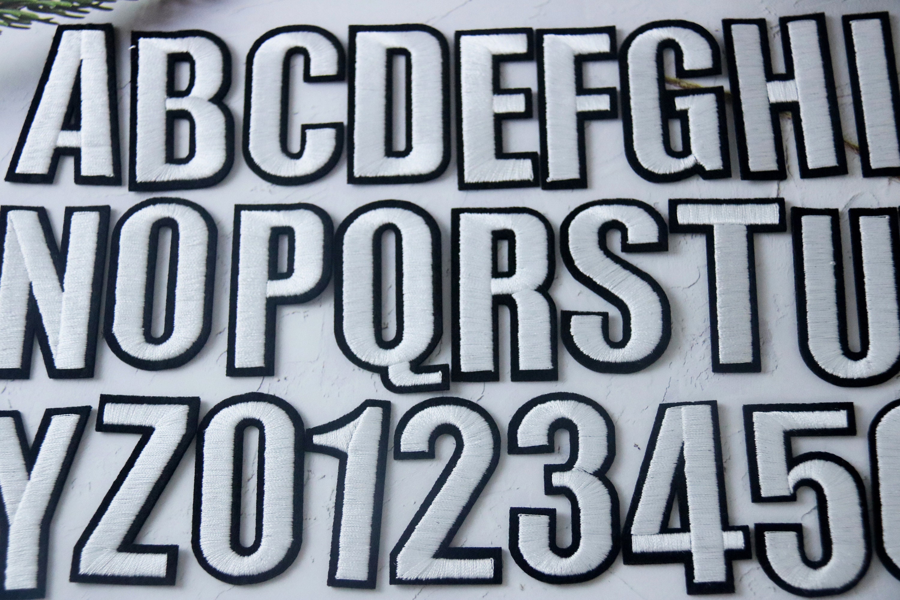 White Personalized Letters Patch, Number Patch, Iron on Patch ...