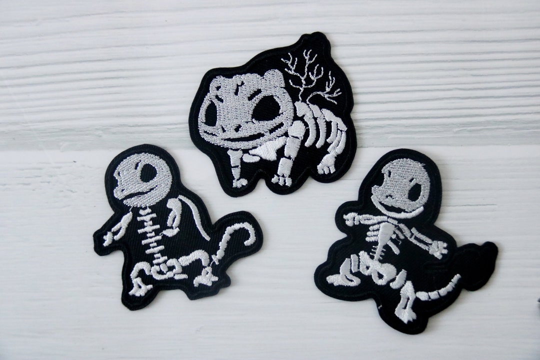 Skeleton Pokemon Patch, Iron on Patch, Embroidered Patch, Applique ...