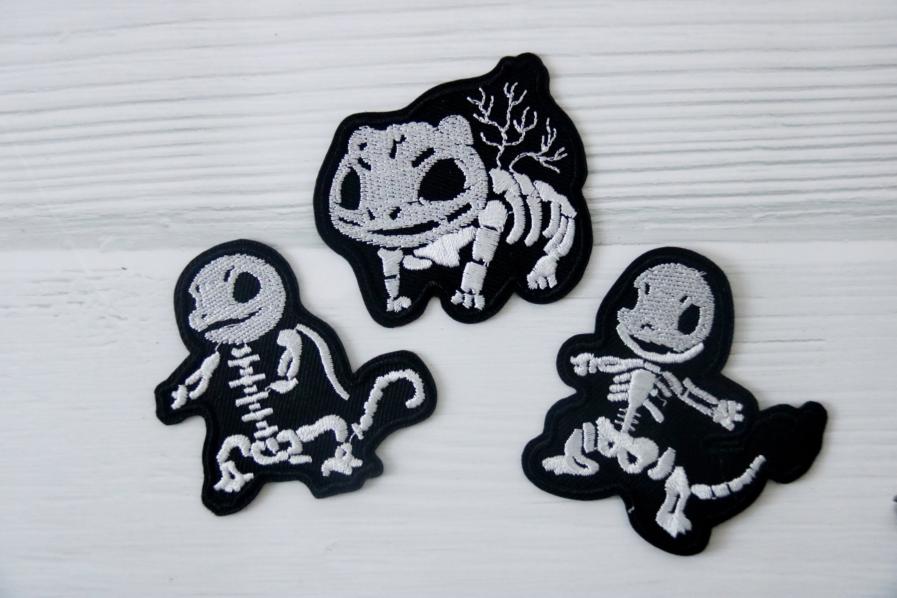 Skeleton Pokemon Patch, Iron on Patch, Embroidered Patch, Applique ...