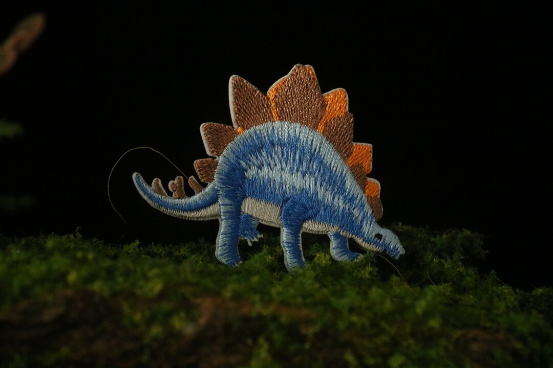Stegosaurus Patch, Dinosaur Patch, Iron on Patch, Embroidered Patch, Applique, Iron on Clothing ...