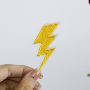Lightning Patch, Iron on Patch, Embroidered Patch, Applique, Iron on ...