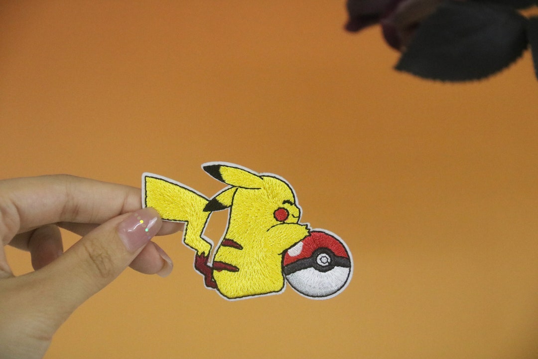 Pikachu Patch, Iron on Patch, Embroidered Patch, Applique, Iron on ...